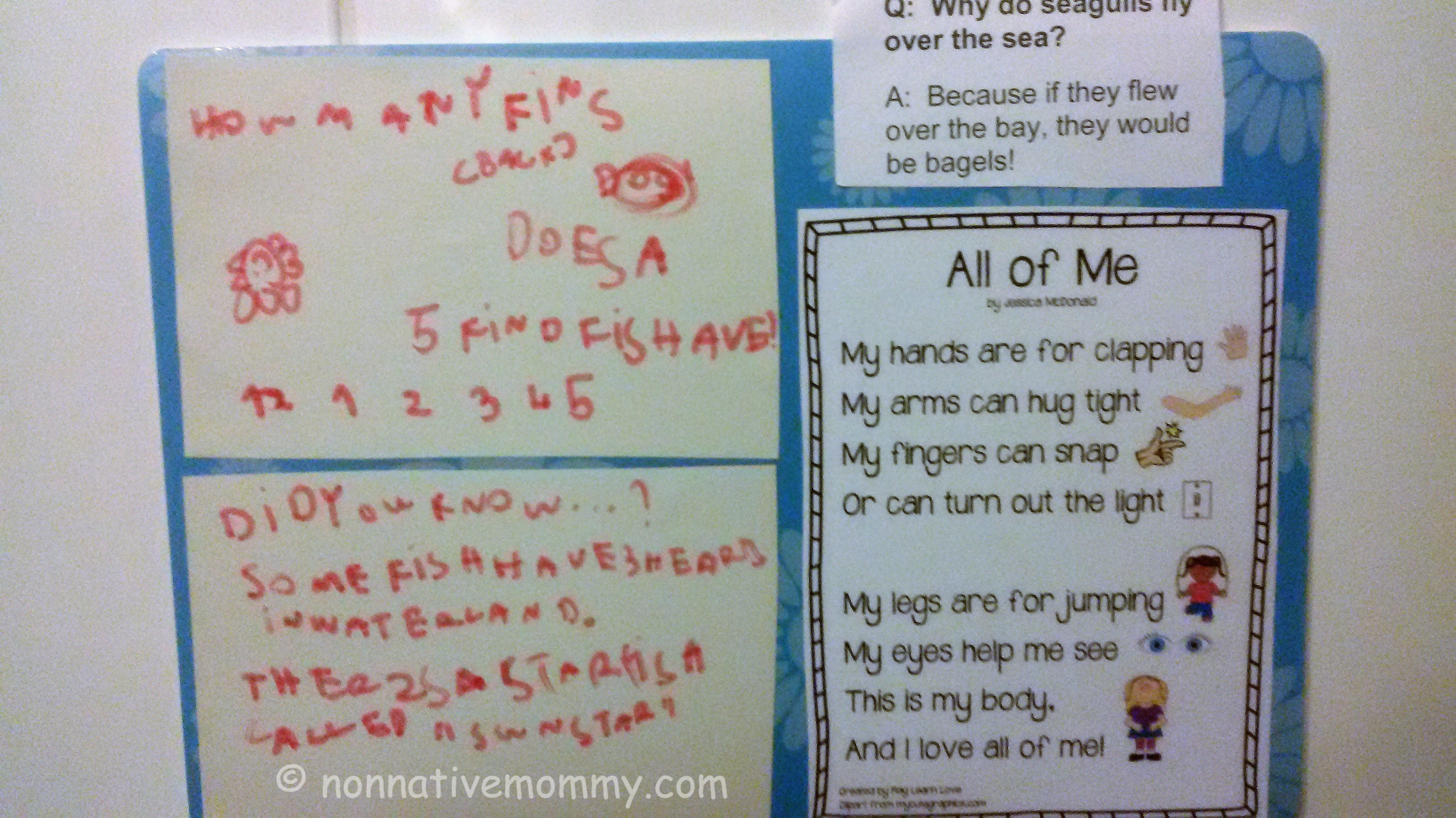 Sticky board notes – Non-native Mommy