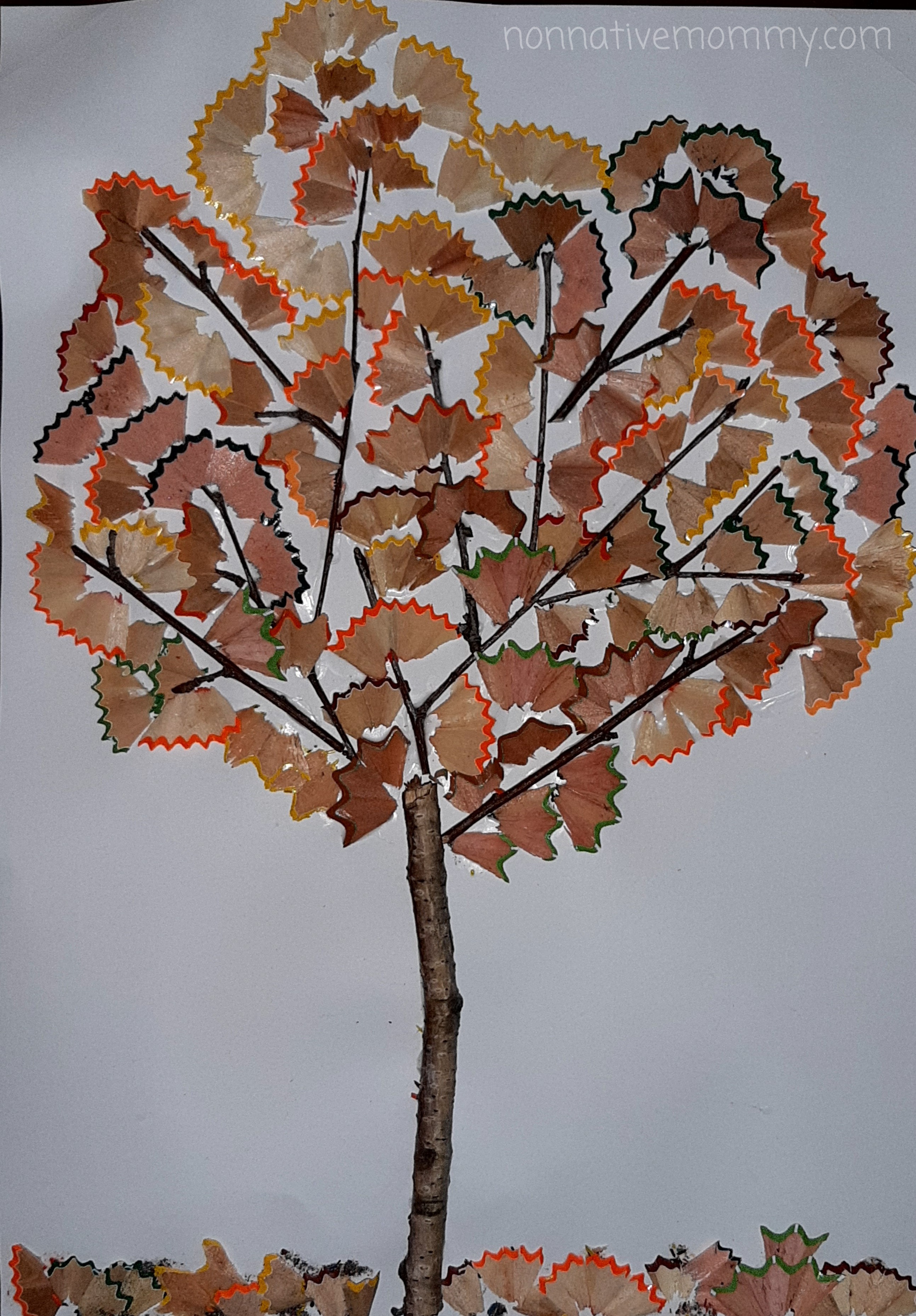 Pencil shaving tree – Non-native Mommy